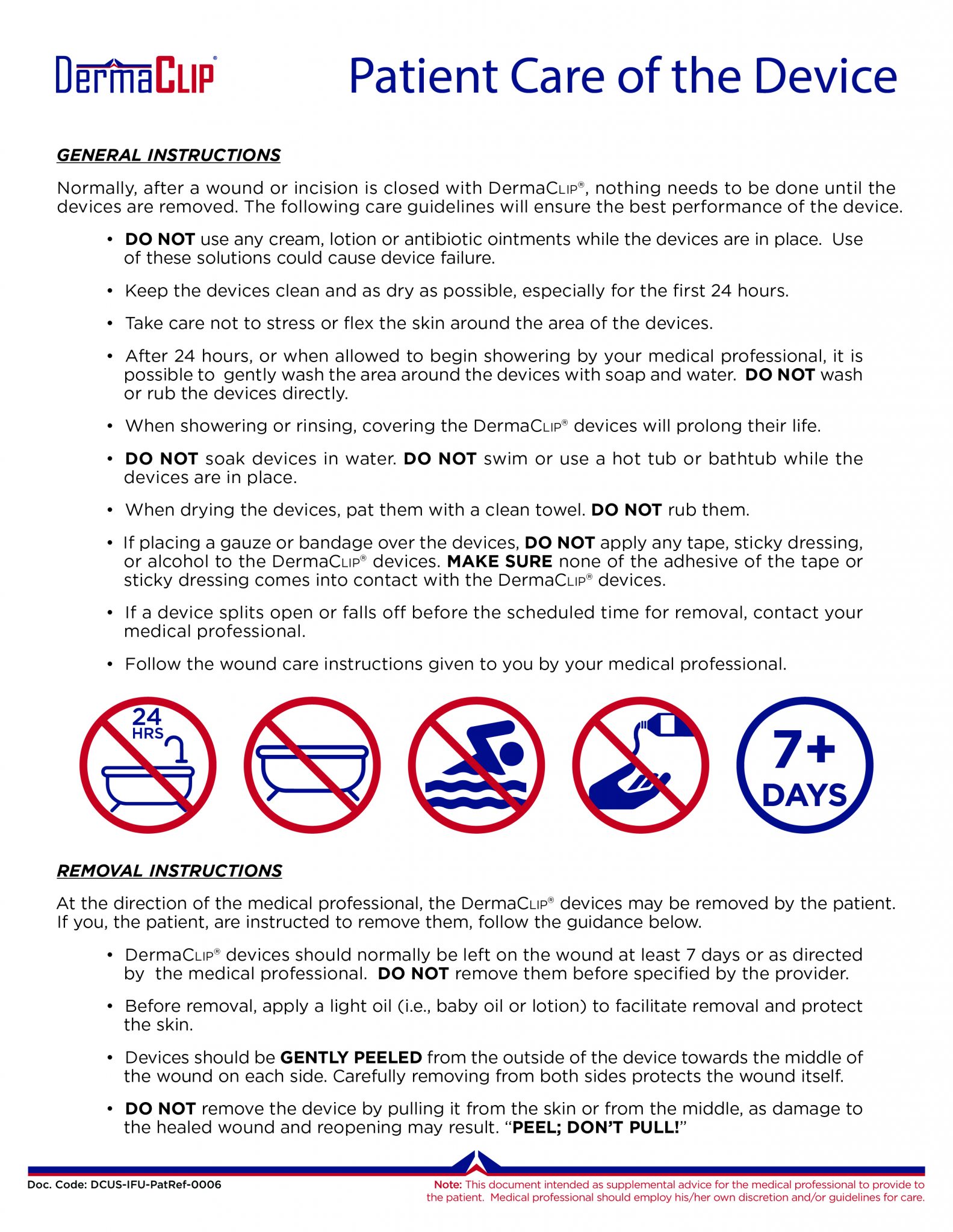 DermaClip - Instructions for Use