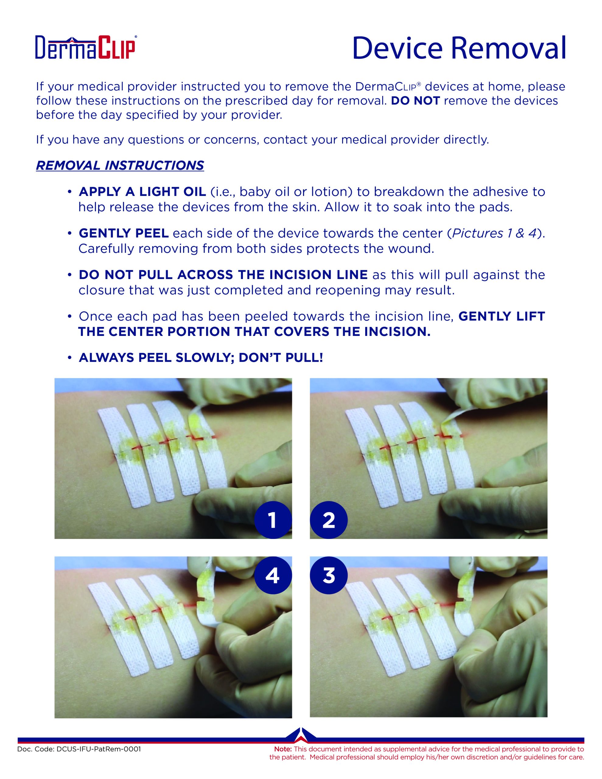 DermaClip - Instructions for Use